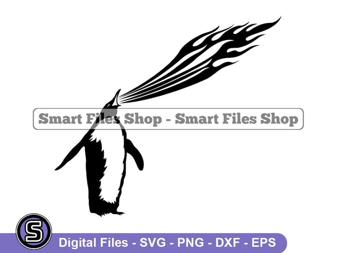 Fire Breathing Penguin SVG, Fire Breathing Svg, Fire Breathing Penguin ...