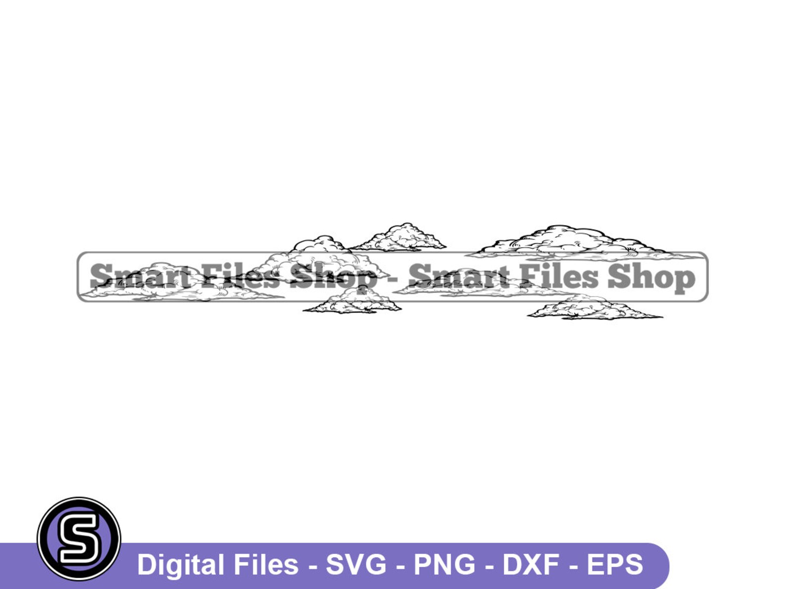 Clouds 2 SVG Clouds SVG Sky Svg Clouds Dxf Clouds Png | Etsy