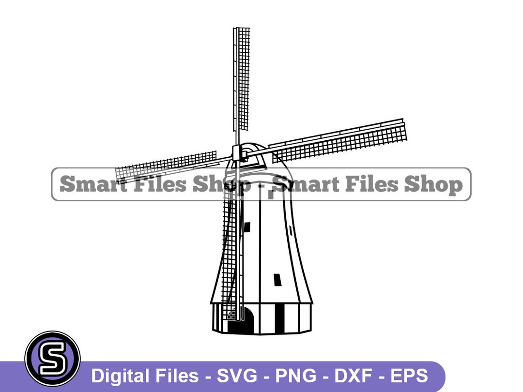 Windmill Svg, Wind Mill Svg, Windmill Dxf, Windmill Png, Windmill ...