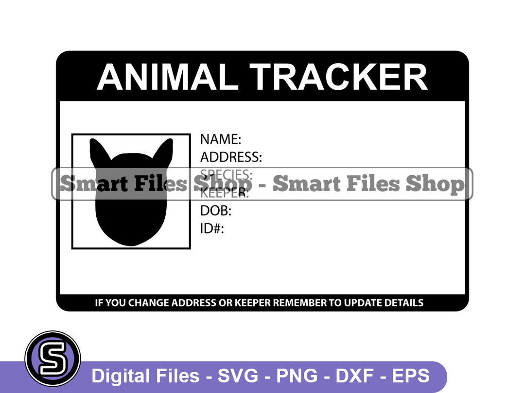Animal Tracker Svg, Pet Svg, Animal ID Svg, Animal Tracker Dxf, Animal ...