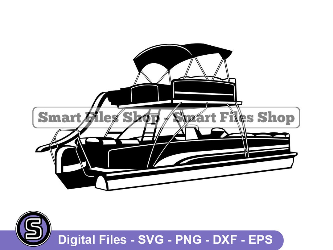 Double Decker Pontoon #2 Svg, Pontoon Svg, Pontoon Dxf, Pontoon Png ...