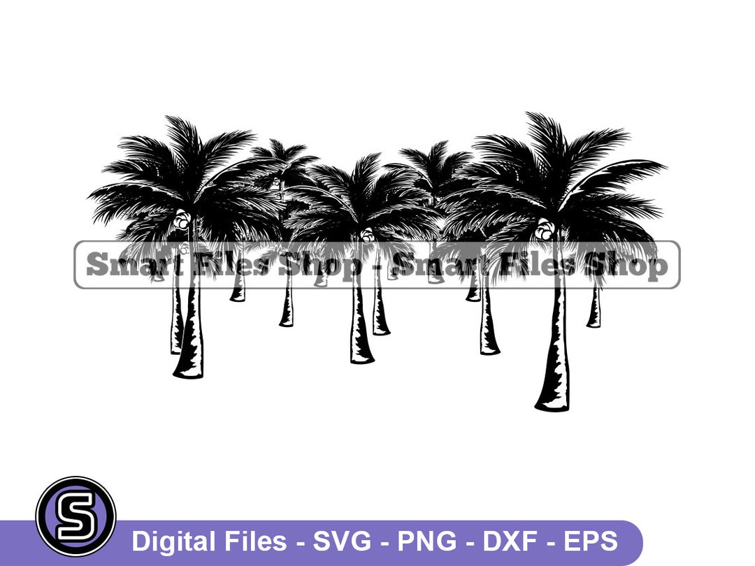 Palm Trees 2 Svg, Palm Svg, Tropical Trees Svg, Vacation Svg, Palm ...