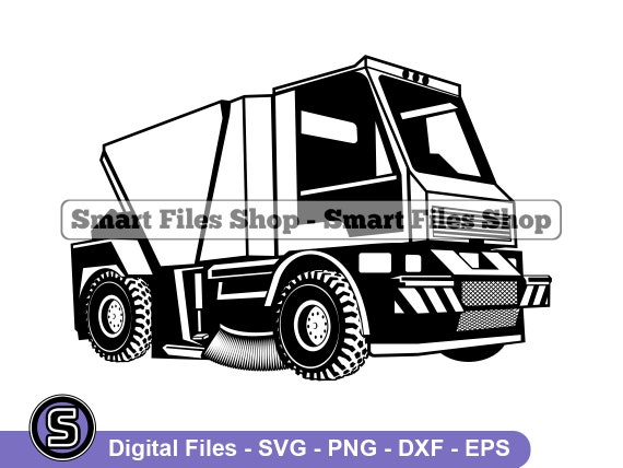 Street Sweeper Vehicle Svg Street Cleaning Svg Sanitation | Etsy