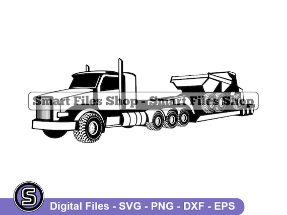 Lowboy Trailer Truck Hauling Haul Truck Svg Lowboy Trailer - Etsy