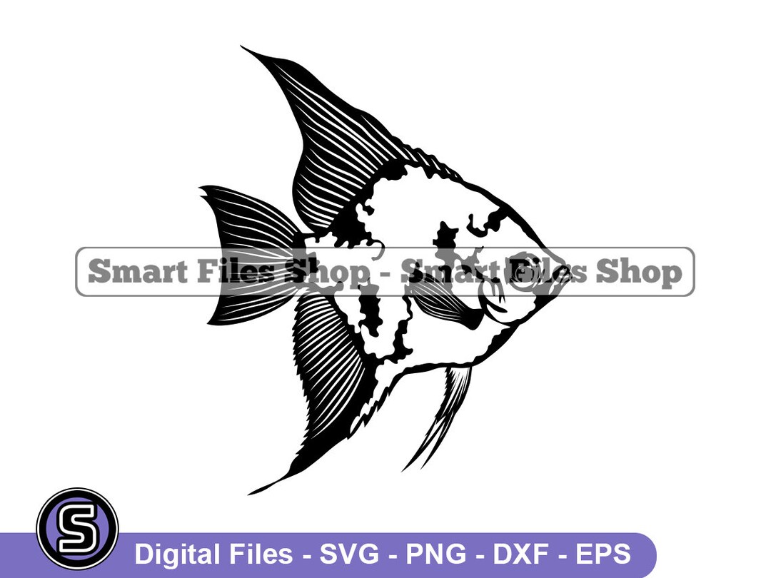 Angelfish Svg, Aquarium Fish Svg, Fish Svg, Pet Fish Svg, Angelfish Dxf ...