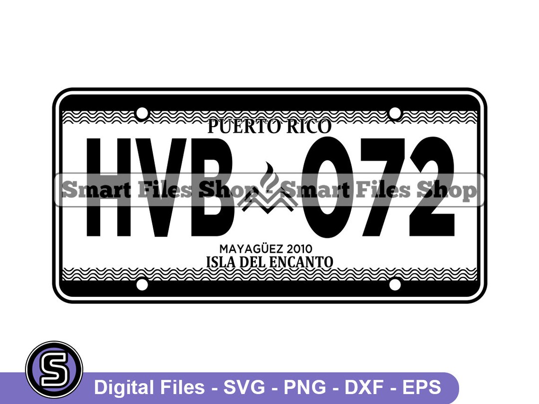 Puerto Rico Licence Plate Svg, Puerto Rico Svg, Driving Svg, Driver Svg ...