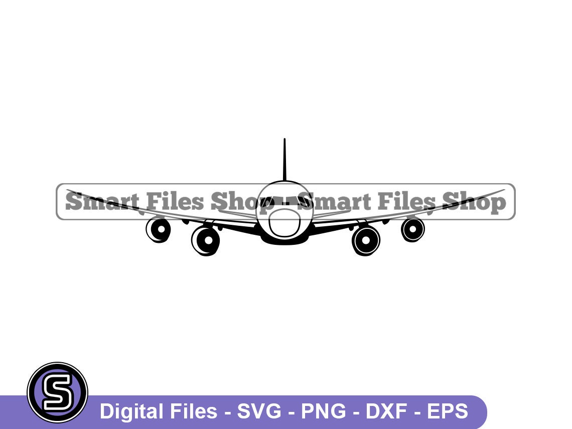 4 Maschinenflugzeug SVG Flugzeug SVG Jumbo Jet SVG Airliner | Etsy