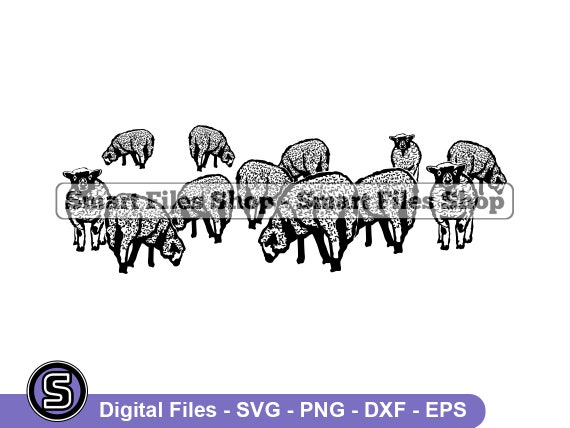 Herd of Sheep 2 Svg Sheep Svg Shepherd Svg Farm Animals - Etsy