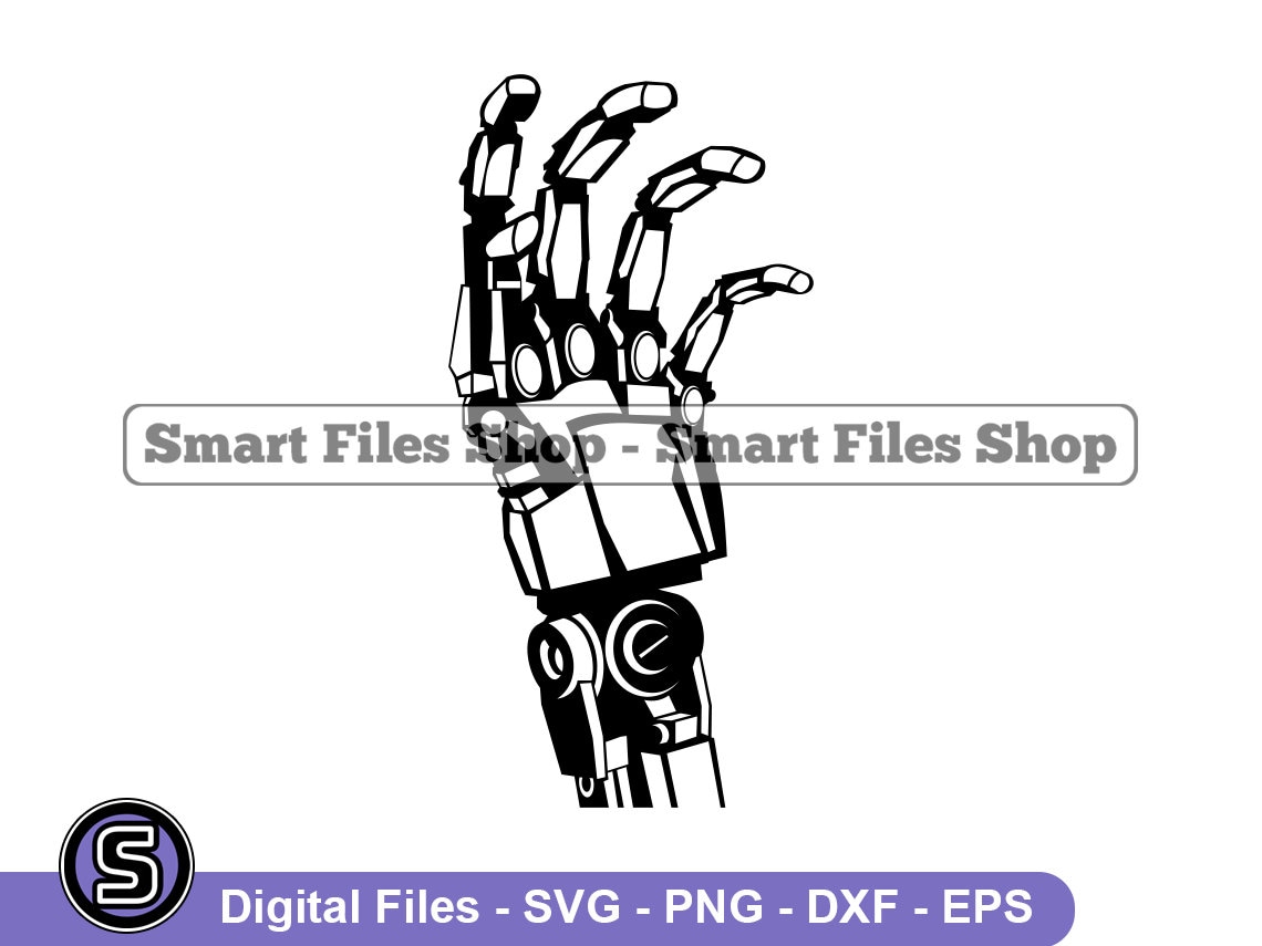 Robotic Hand Svg, Robot Svg, Robotic Hand Dxf, Robotic Hand Png ...