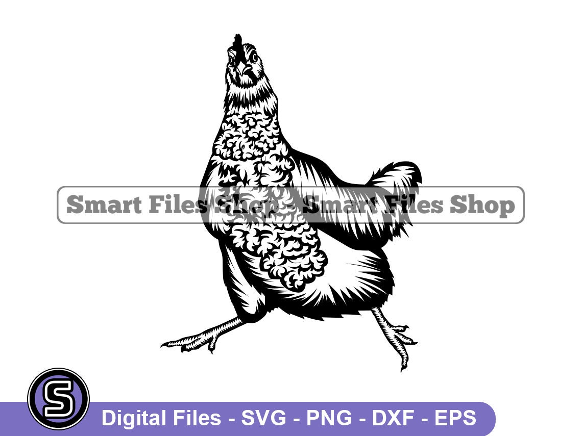 Running Chicken 2 Svg Chicken Svg Hen Svg Farm Svg | Etsy