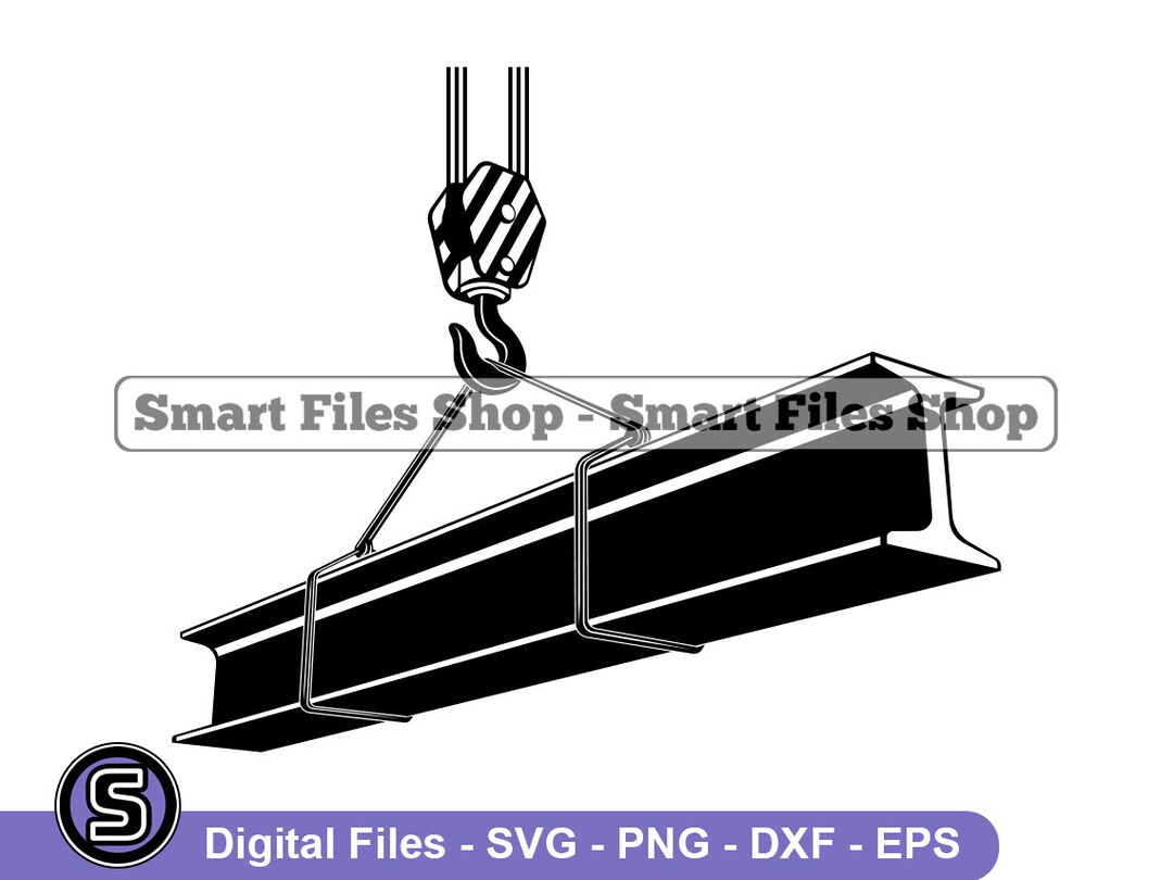 Crane Hook With Steel Beam Svg, Crane Hook Svg, Hook Svg, Construction ...