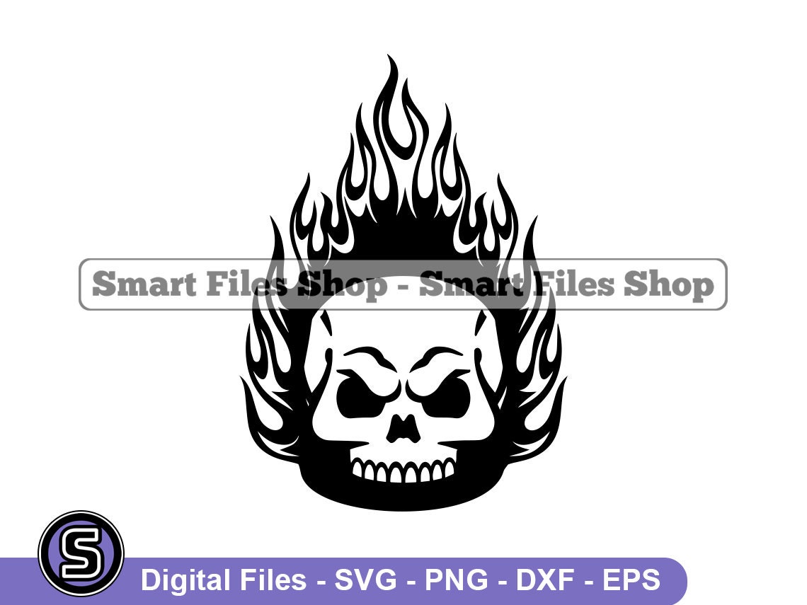 Flaming Skull SVG Pirate Logo Svg Flaming Skull Svg Skull - Etsy