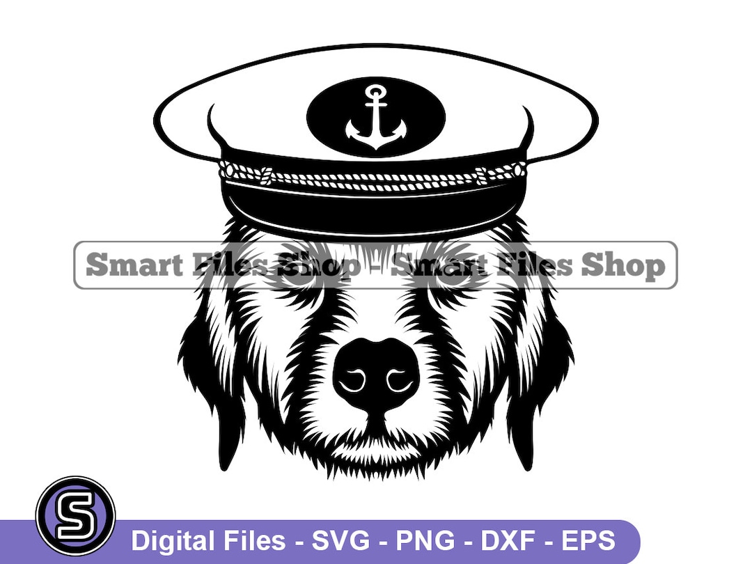 Dog Captain Svg, Dog Svg, Nautical Svg, Dog Captain Dxf, Dog Captain ...