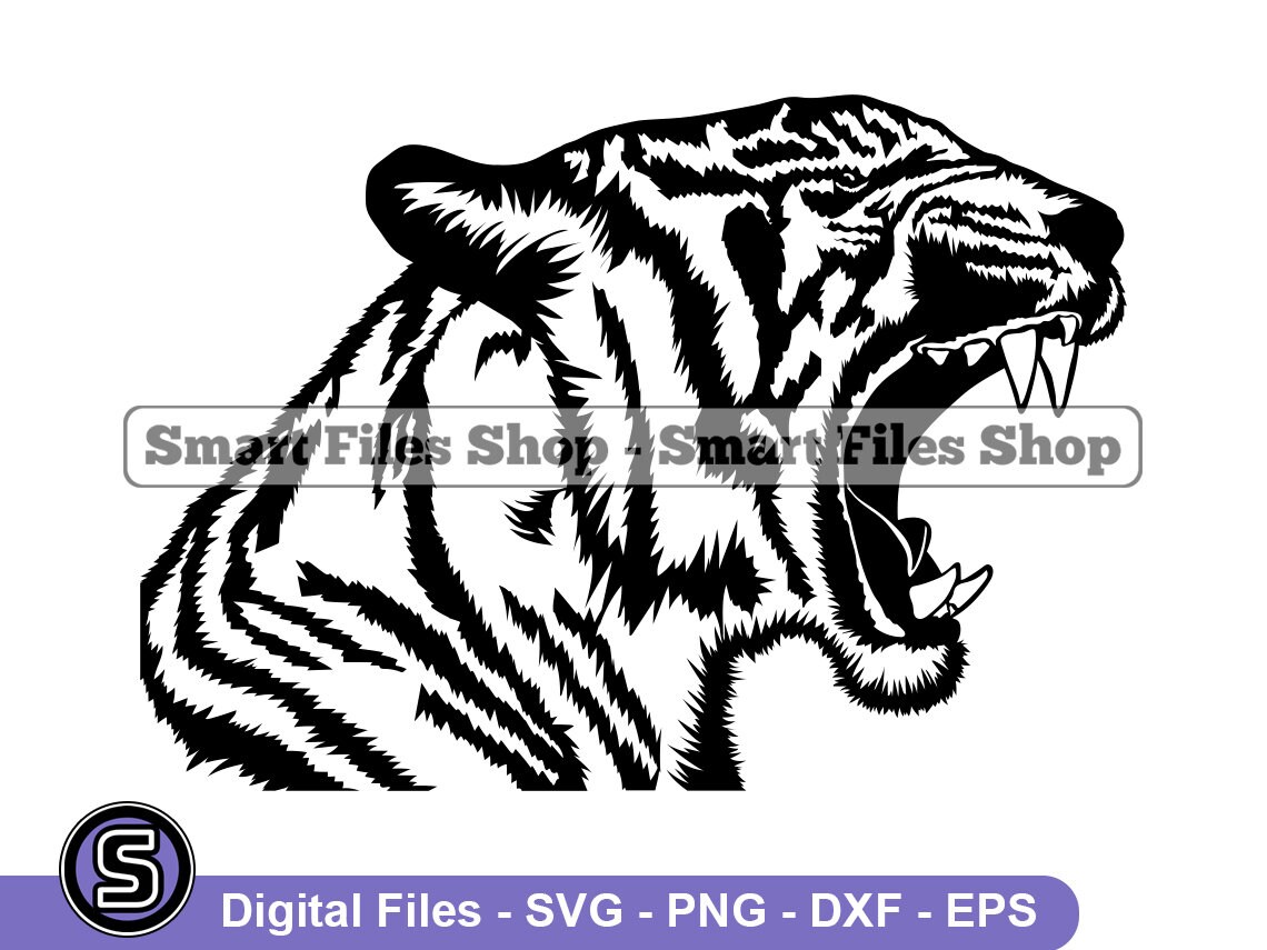 Roaring Tiger 2 Svg Tiger Svg Tiger Mascot Svg Tiger Dxf | Etsy