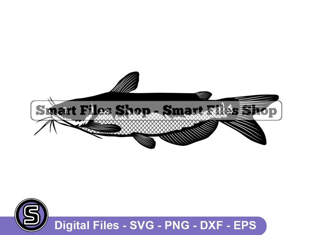 Channel Catfish Svg, Fish Svg, Fishing Svg, Fishing Dxf, Fishing Png ...
