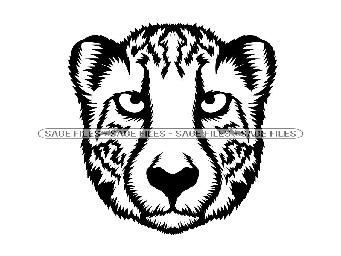 Cheetah Mascot SVG Cheetah Face SVG Cheetah Head Svg - Etsy