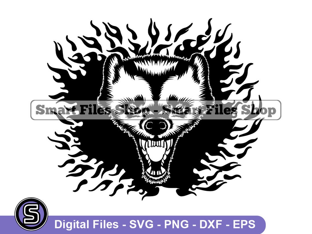 Flaming Wolverine Svg, Flaming Animals Svg, Flame Svg, Wolverine Svg ...