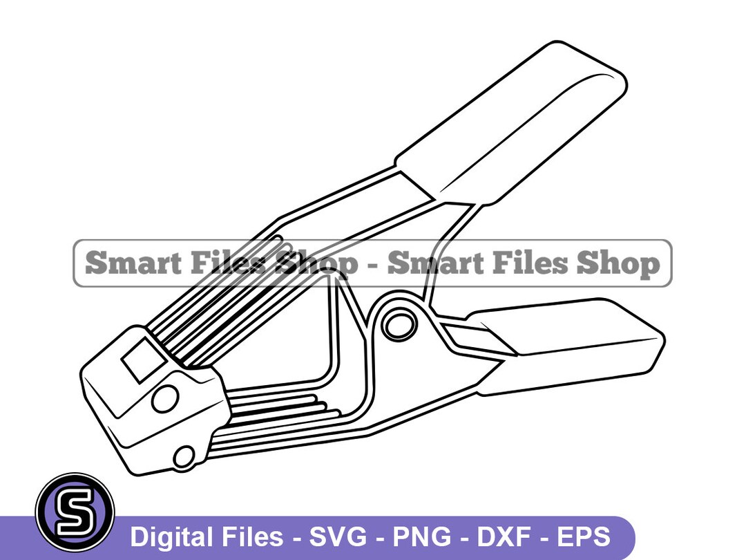 Spring Clamp Outline SVG, Tools Svg, Carpenting Svg, Mechanic Svg ...