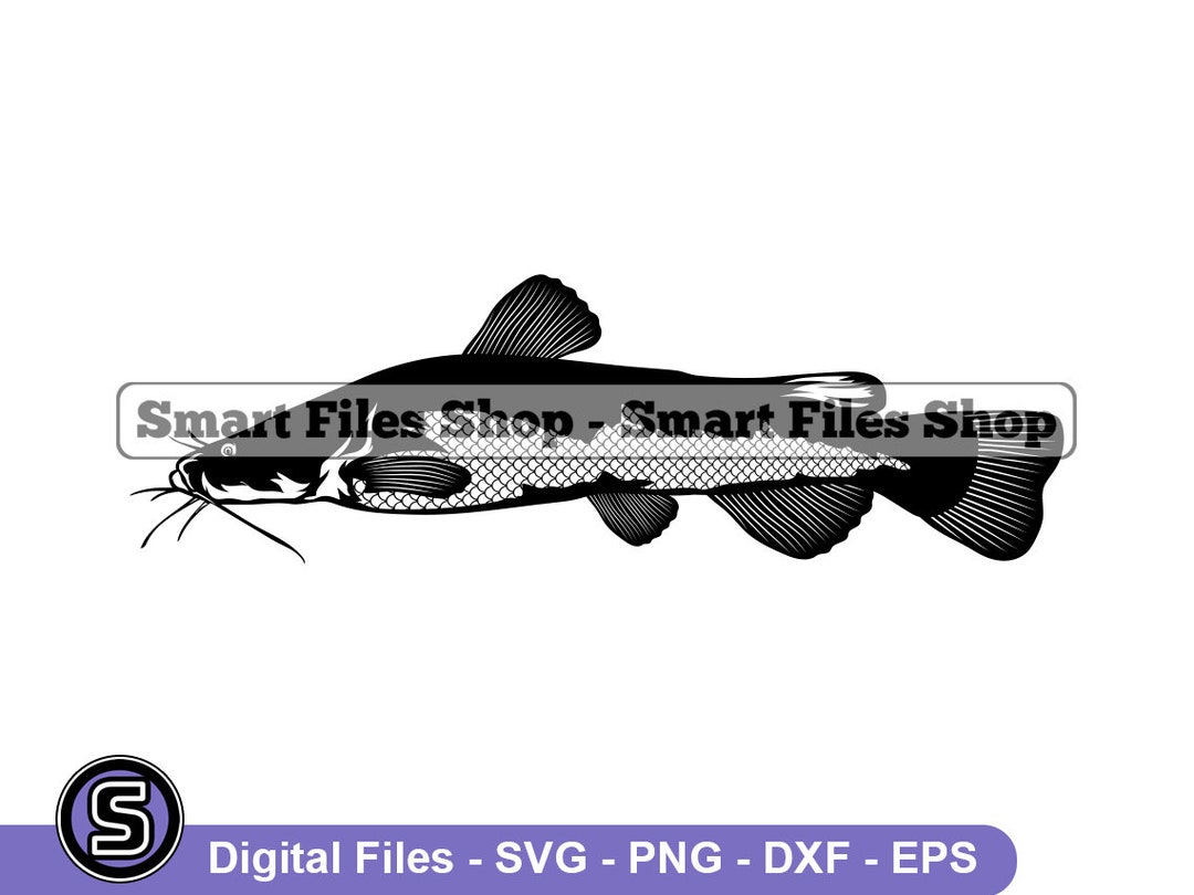 Flathead Catfish Svg, Fish Svg, Fishing Svg, Fishing Dxf, Fishing Png ...