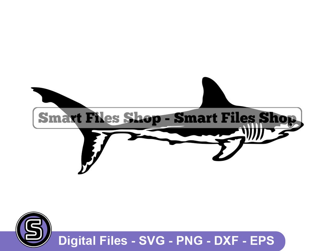 Salmon Shark SVG, Shark Svg, Shark Dxf, Shark Png, Shark Clipart, Shark ...