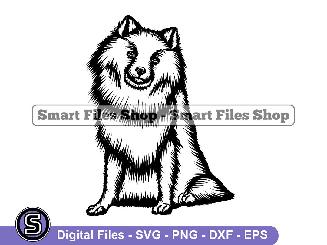Sitting Japanese Spitz SVG, Japanese Spitz Svg, Dog Svg, Japanese Spitz ...