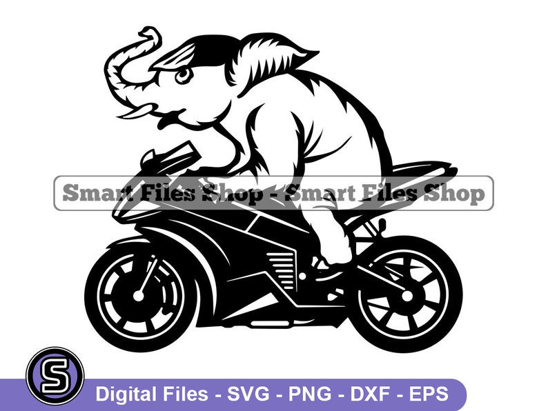 Elephant Riding Motorcycle SVG Elephant Svg Motorcycle Svg - Etsy