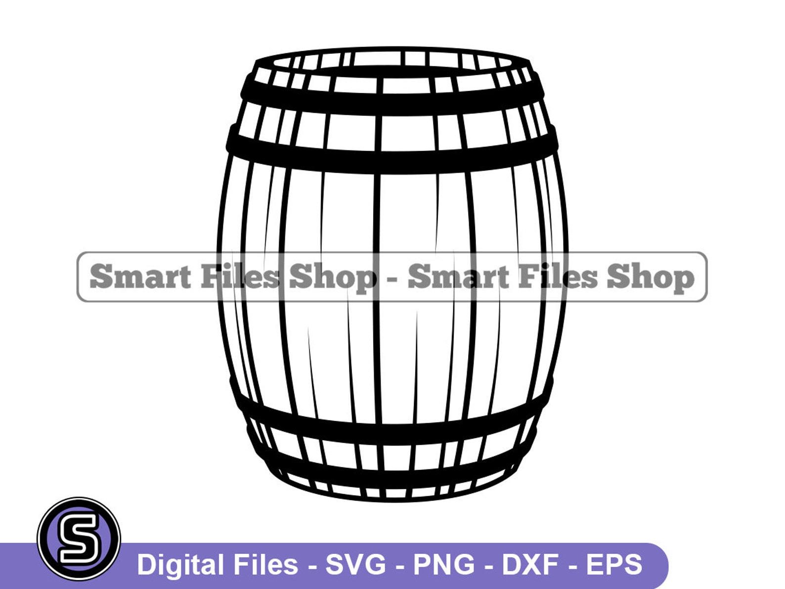 Wooden Barrel 2 Svg, Barrel Svg, Wine Barrel Svg, Barrel Dxf, Barrel ...