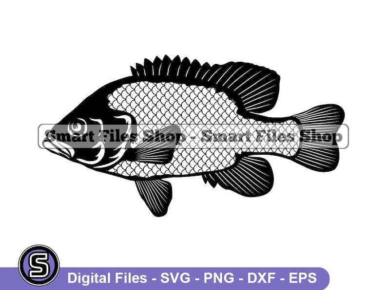 Green Sunfish Svg Fish Svg Fishing Svg Fishing Dxf Fishing - Etsy