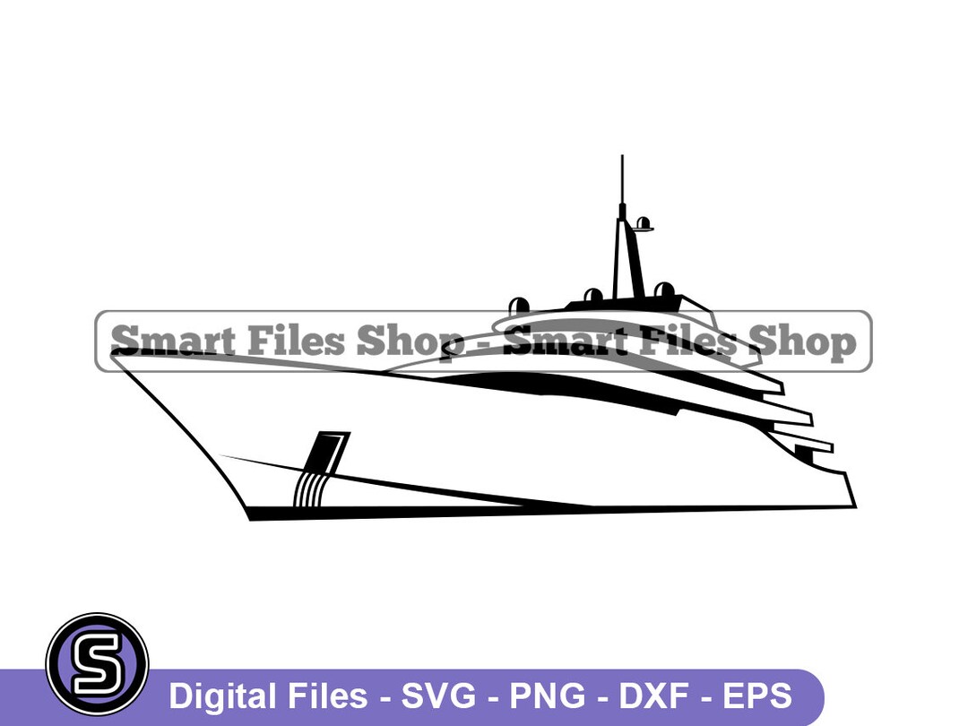 Superyacht #2 Svg, Yacht Svg, Sailing Svg, Luxury Yacht Svg, Yacht Dxf ...