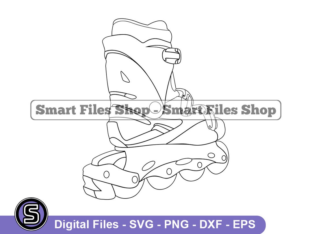 Roller Blades Outline Svg, Roller Skates Svg, Roller Blades Dxf, Roller ...