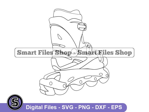 Roller Blades Outline Svg Roller Skates Svg Roller Blades - Etsy México