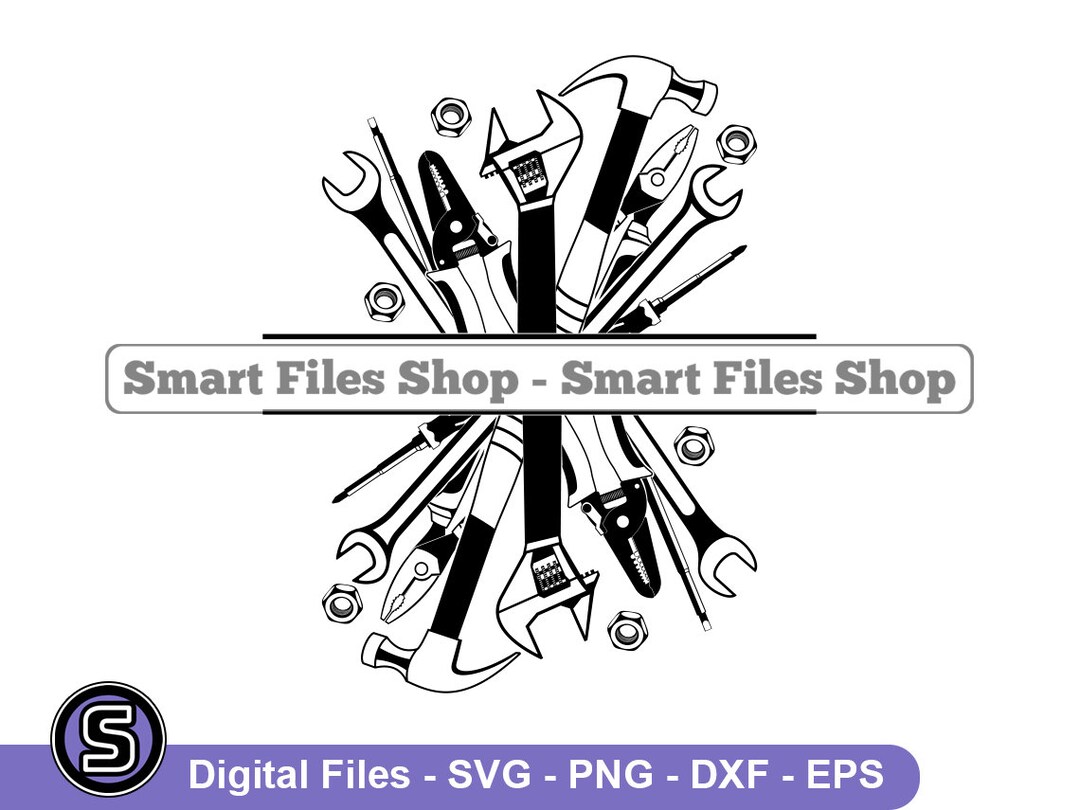 Mechanic Tools Split Monogram Logo 6 Svg, Mechanic Svg, Handyman Svg ...