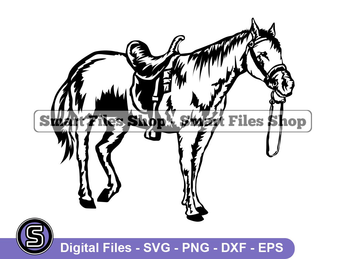 Horse With Saddle Svg Horse Svg Horse Riding Svg Horse Dxf | Etsy