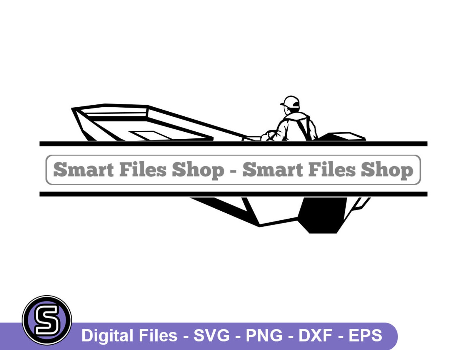 Jon Boat Split Monogram SVG Jon Boat Svg Jon Boat Logo Svg - Etsy