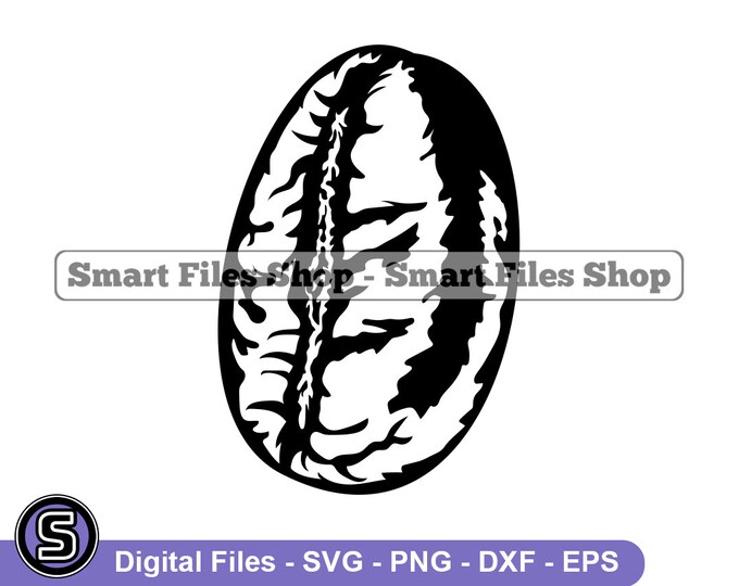 Coffee Bean Vector Clipart Set / Outline & Stamp Icon Graphic / PNG ...