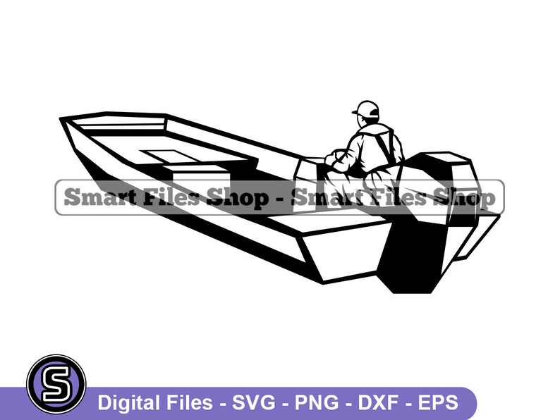 Jon Boat 2 Svg, Boat Svg, Boating Svg, Speed Boat Svg, Fishing Svg, Jon ...