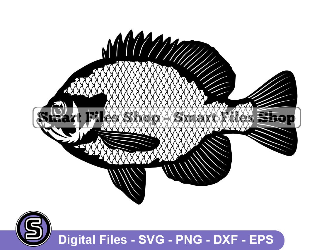 Bluegill Svg, Fish Svg, Fishing Svg, Fishing Dxf, Fishing Png, Fishing ...