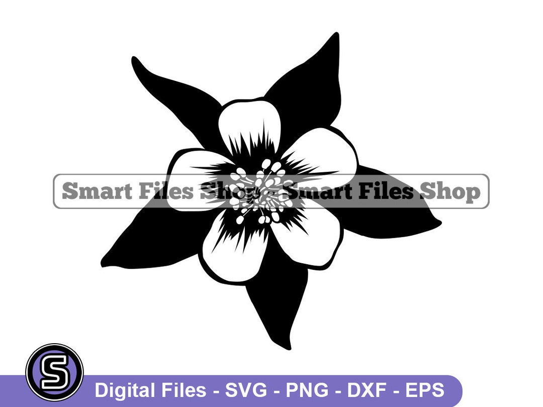 Columbine Flower SVG, Columbine SVG, Flower Svg, Flower Dxf, Flower Png ...