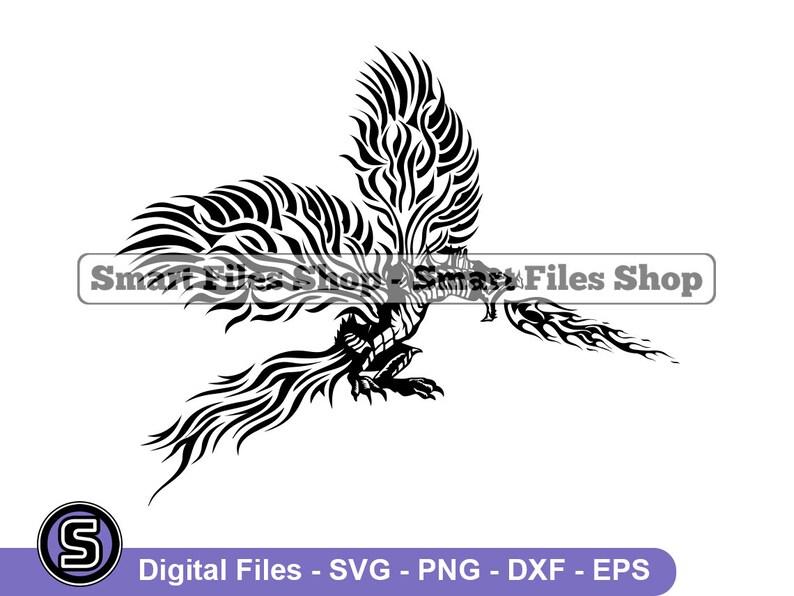 Flaming Dragon Svg Dragon Svg Dragon Logo Svg Dragon Dxf - Etsy