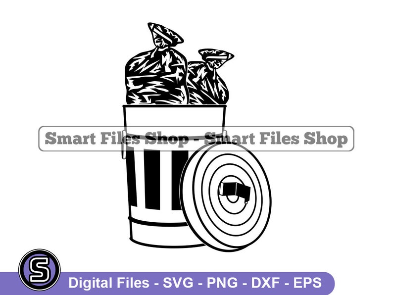 Garbage Svg Trash Bin Svg Garbage Can Svg Trash Svg Waste - Etsy