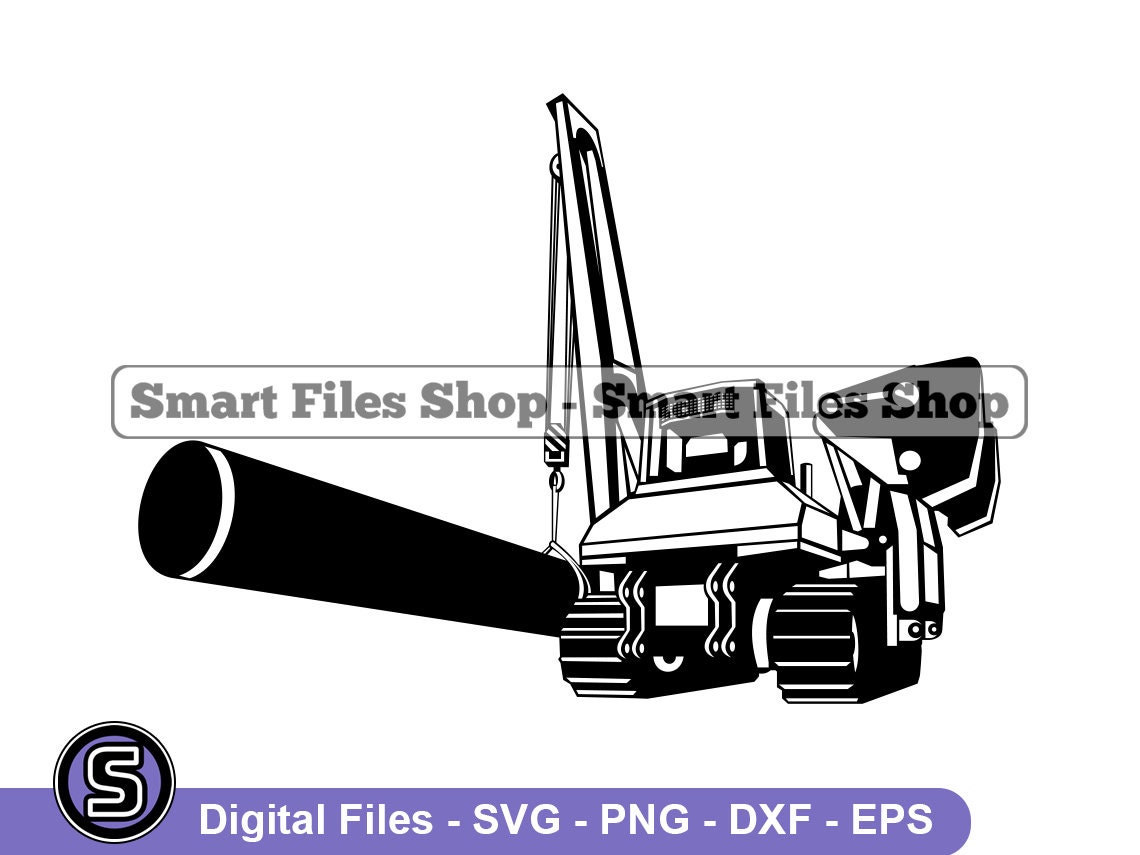 Midwestern Side Boom Pipe Layer Clipart
