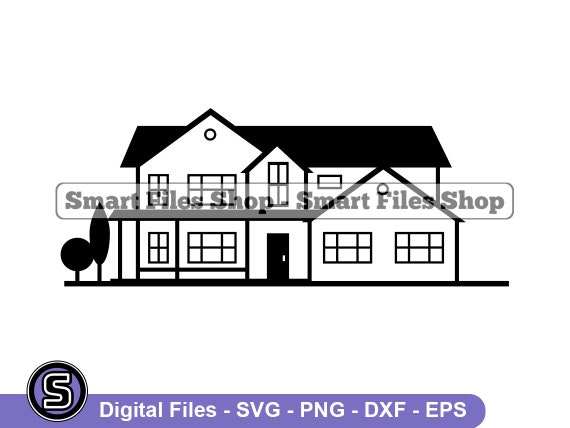 House 3 Svg House Svg Suburban Home Svg Real Estate Svg | Etsy