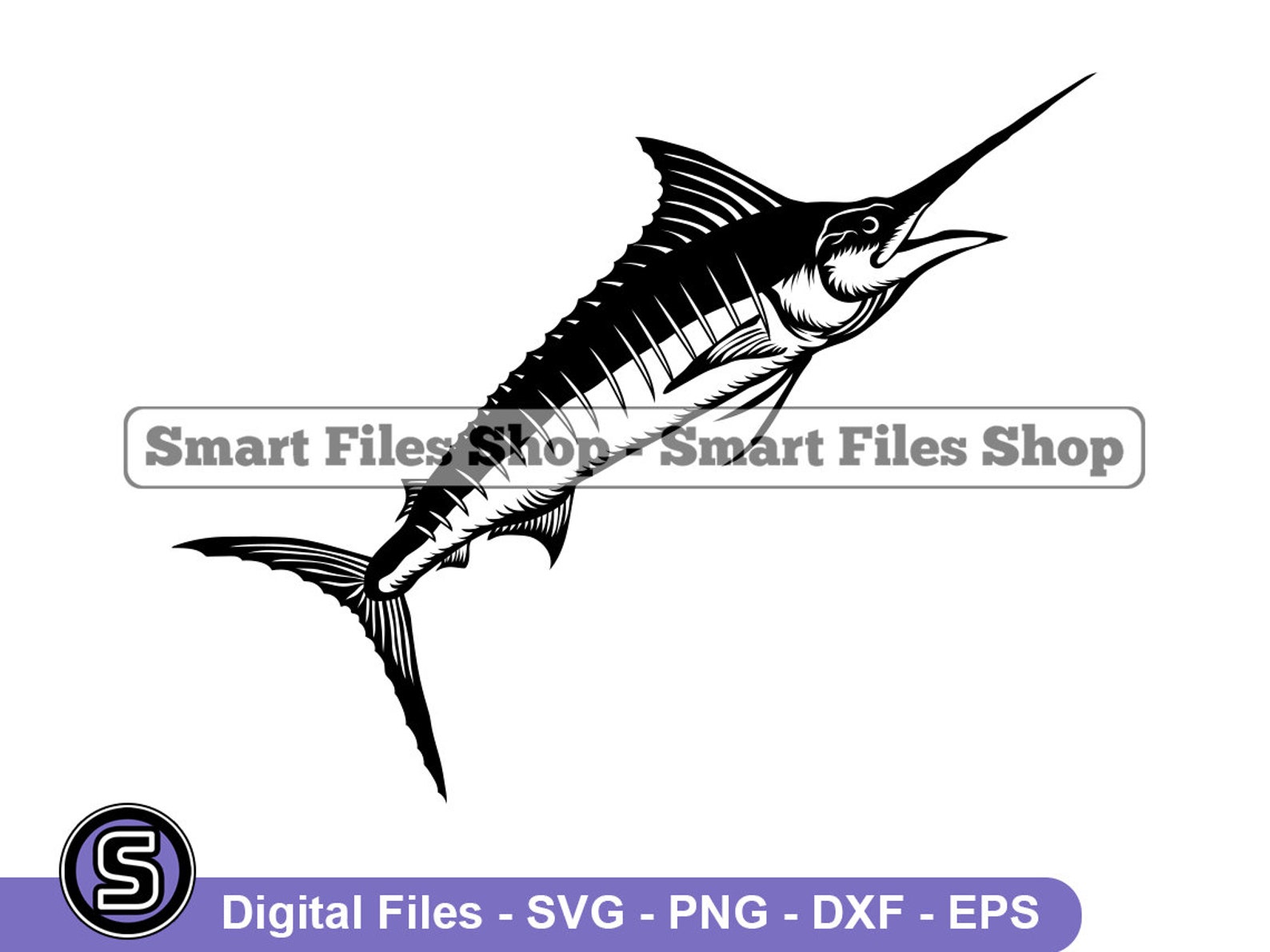 Marlin #3 Svg, Marlin Svg, Fish Svg, Fishing Svg, Marlin Dxf, Marlin ...