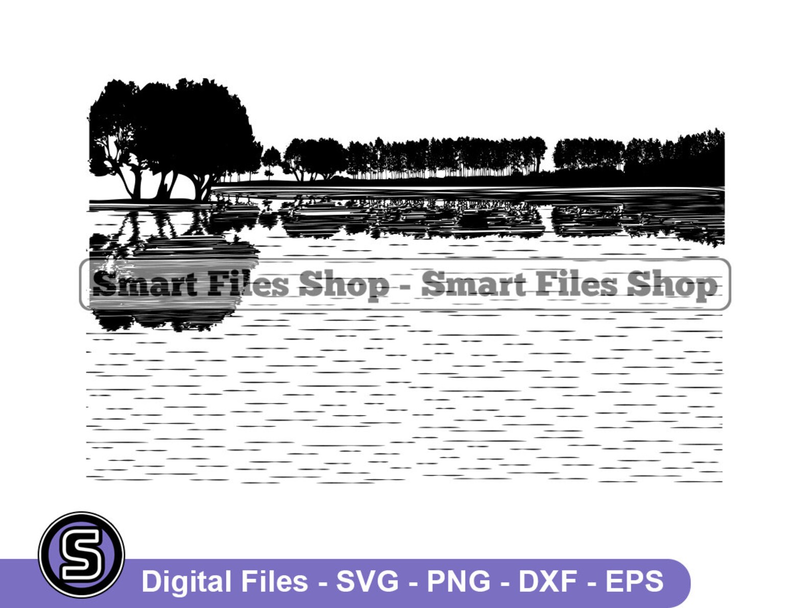 Forest and River Svg, Forest Svg, River Svg, Forest Dxf, Forest Png ...
