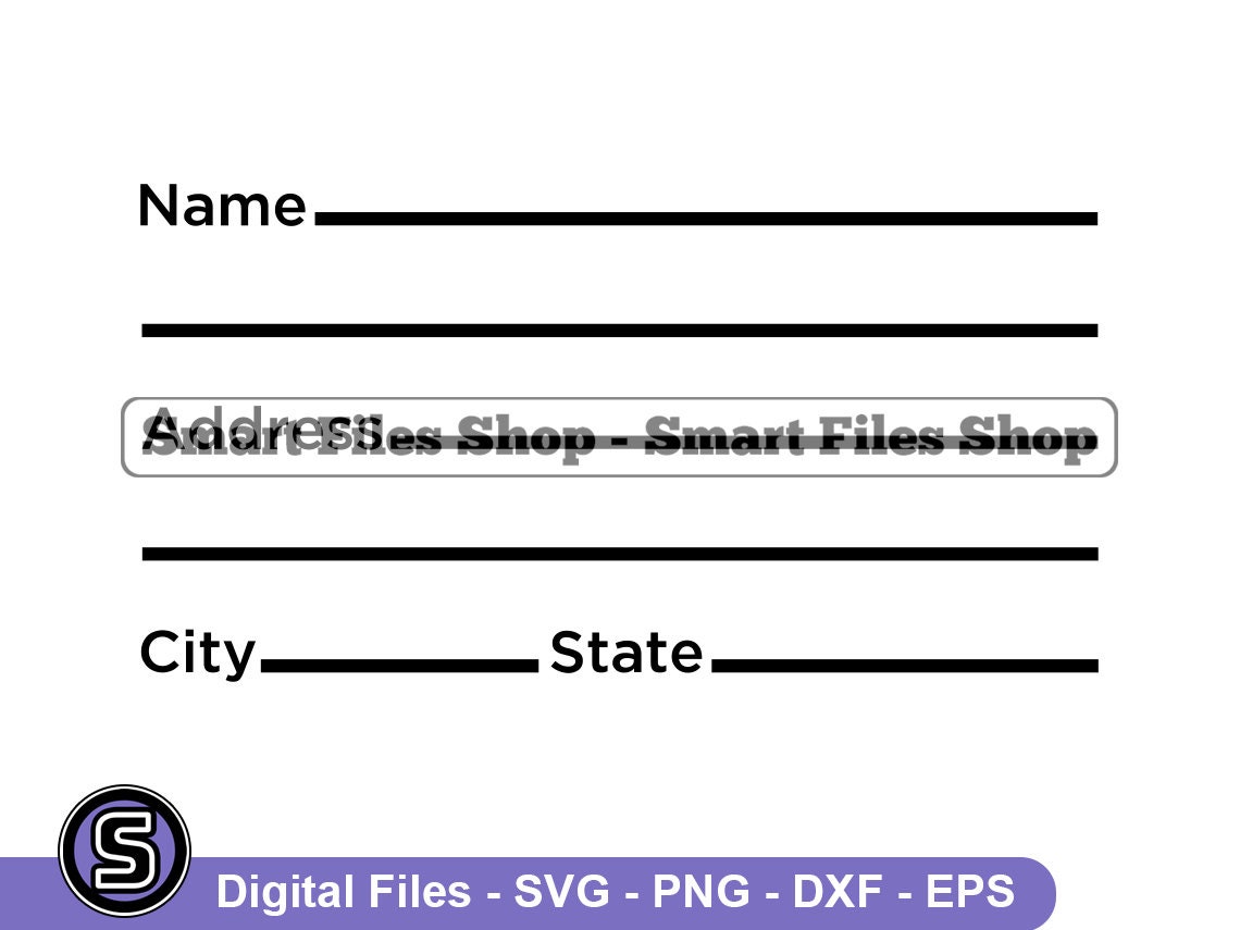 Name Address Form Svg Form Template Svg Mail Address Svg - Etsy