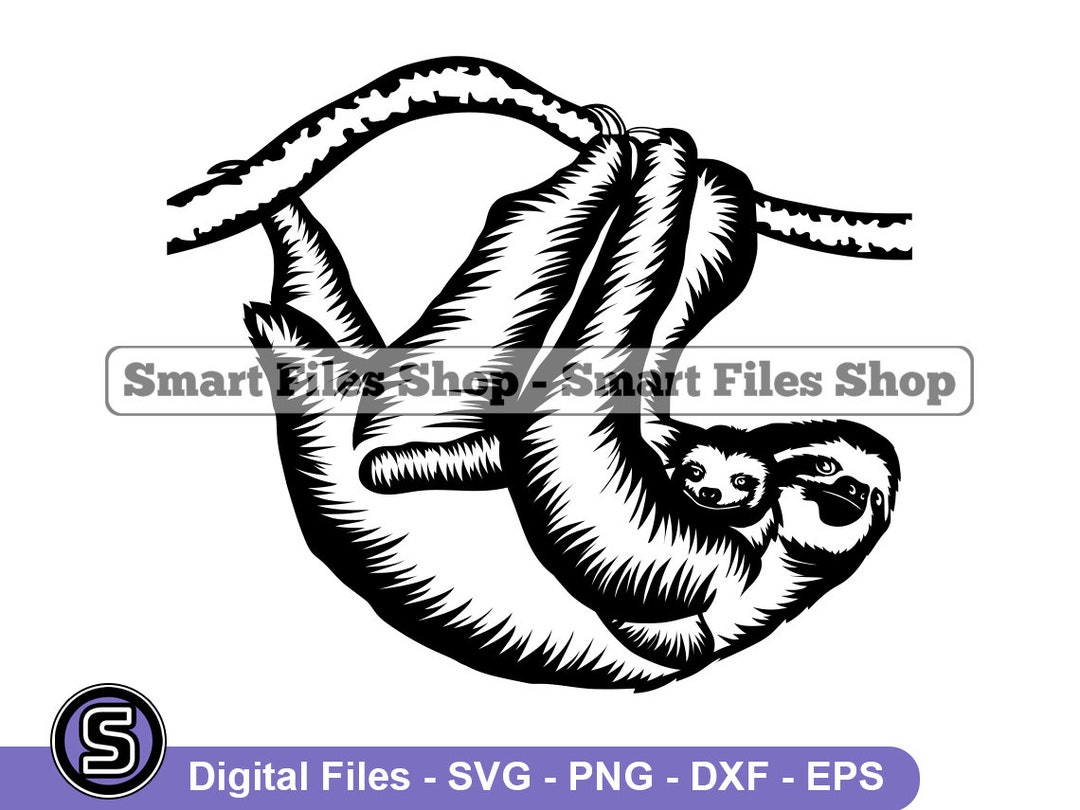 Sloth Mama & Baby Svg, Sloth Svg, Sloth Design Svg, Sloth Dxf, Sloth ...