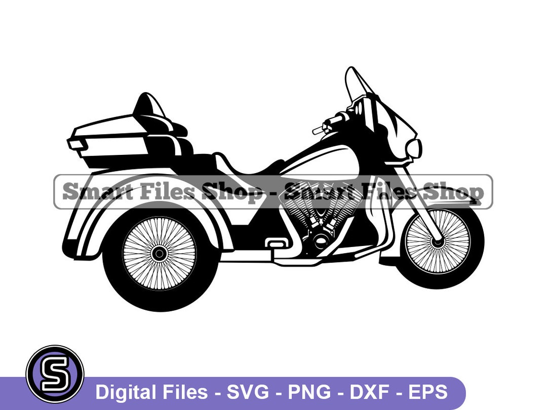 Trike Motorcycle 8 Svg, Motorcycle Svg, Motorbike Svg, Motorcycle Dxf ...
