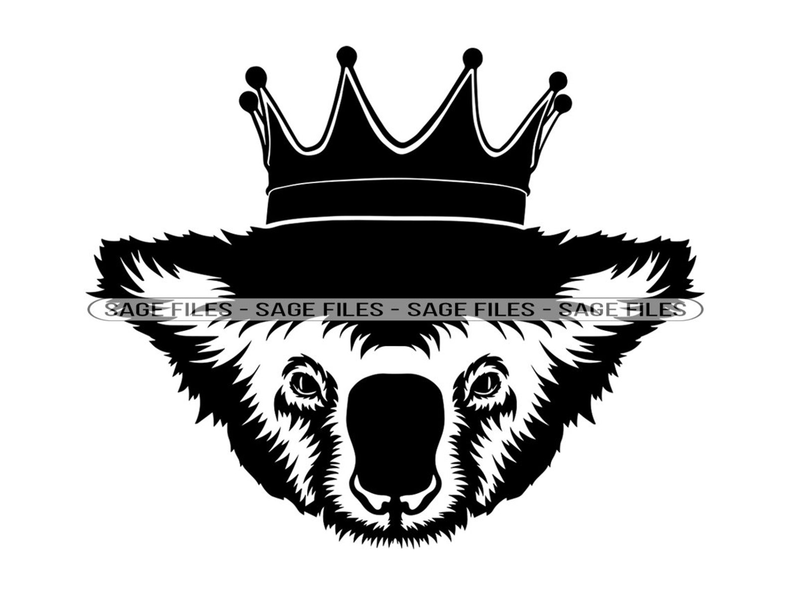 Koala in Crown SVG King Koala SVG Koala Svg Koala Dxf - Etsy