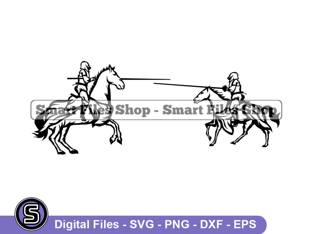 Knights Jousting SVG, Knight Svg, Medieval Svg, Feudal Svg, Knight Dxf ...