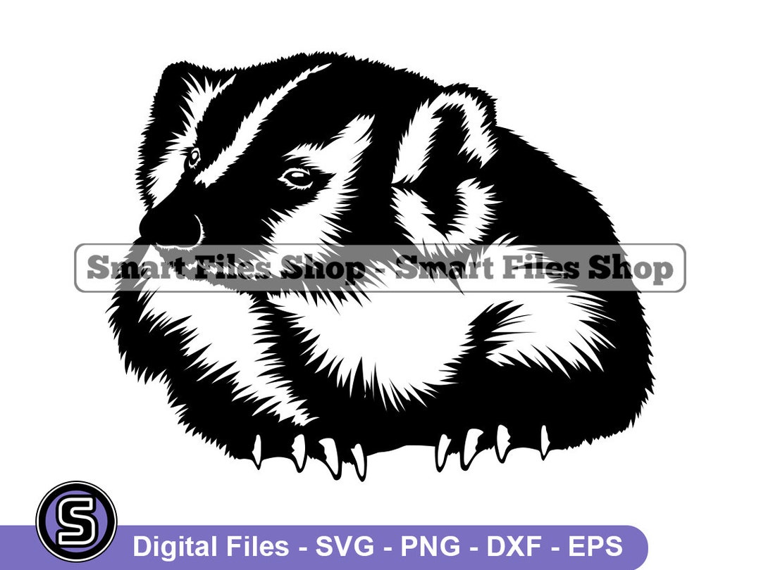 American Badger #4 Svg, Badger Svg, Forest Creatures Svg, Badger Dxf ...